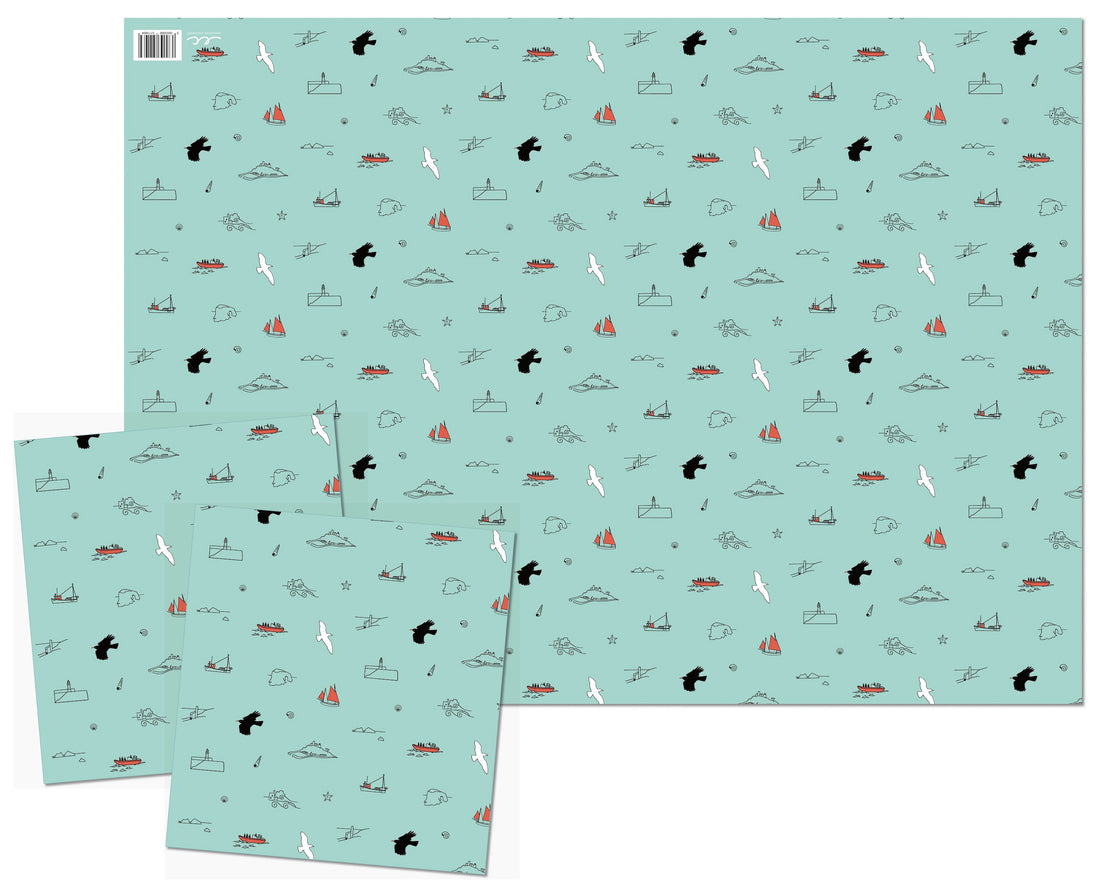 Cornish Patterned Wrapping Paper - 'Cornish Shore'